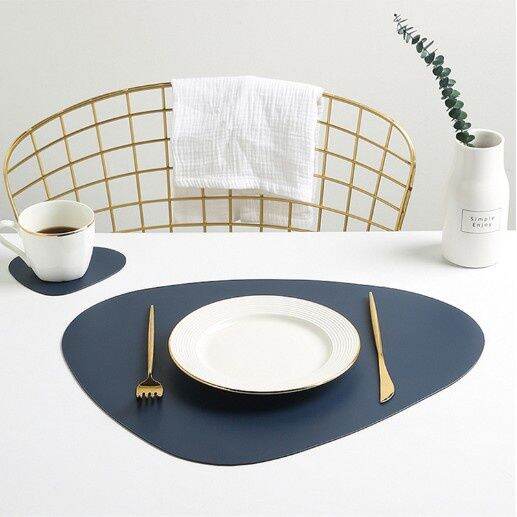 Shopcoins Nordic Style Creative Leather Placemat Waterproof, Oil-proof ...