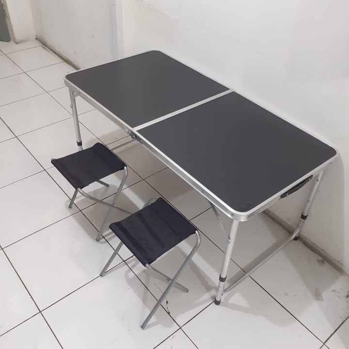 MEJA LIPAT KOPER PORTABLE 120X60 BONUS 2 KURSI / MEJA KERJA LIPAT ...