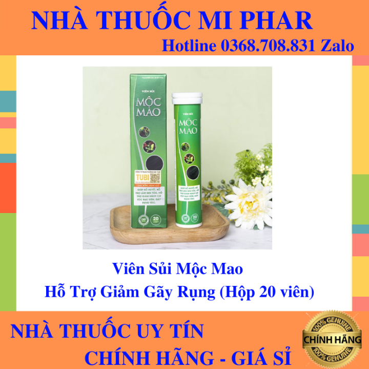 [Miễn Phí Ship|Viên Sủi Mộc Mao – Hỗ Trợ Giảm Gãy Rụng (Hộp 20 viên) - Mi Phar 1 | Lazada.vn