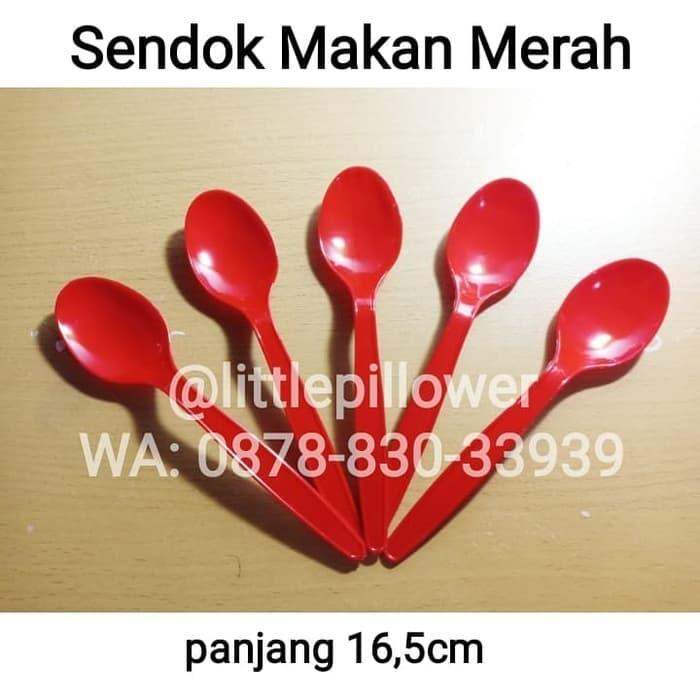 (Isi 25pcs) Sendok makan merah/sendok makan warna/sendok garpu makan ...