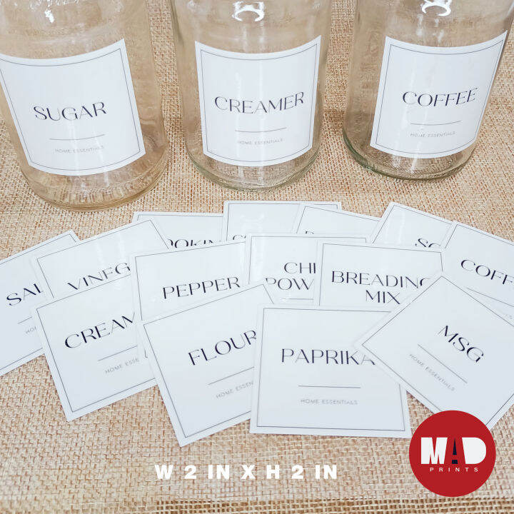 Pantry Jar Condiments Spices Label Vinyl Sticker Laminated Waterproof ...