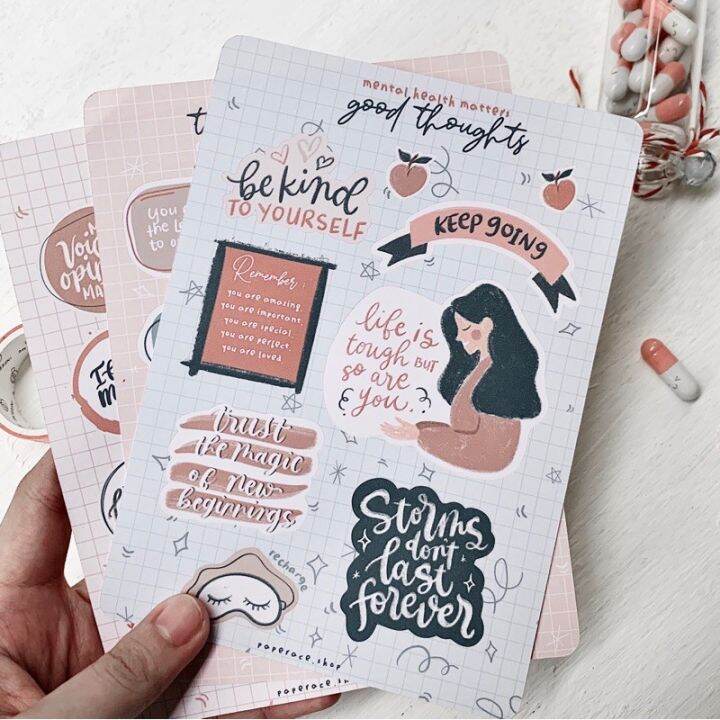 daily positive affirmations mental health quotes journal stickers ...