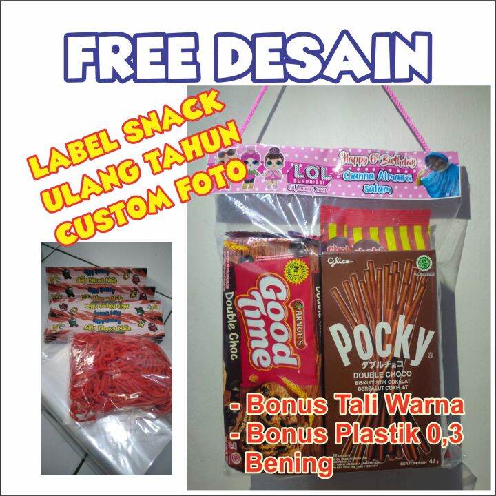 (isi 30 pcs) Tas Label Ultah Jajan Snack Plastik Ulang Tahun | Lazada ...