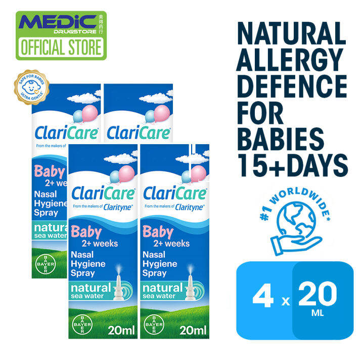 [Bundle of 4] ClariCare Baby Nasal Hygiene Spray 20ml - By Medic ...