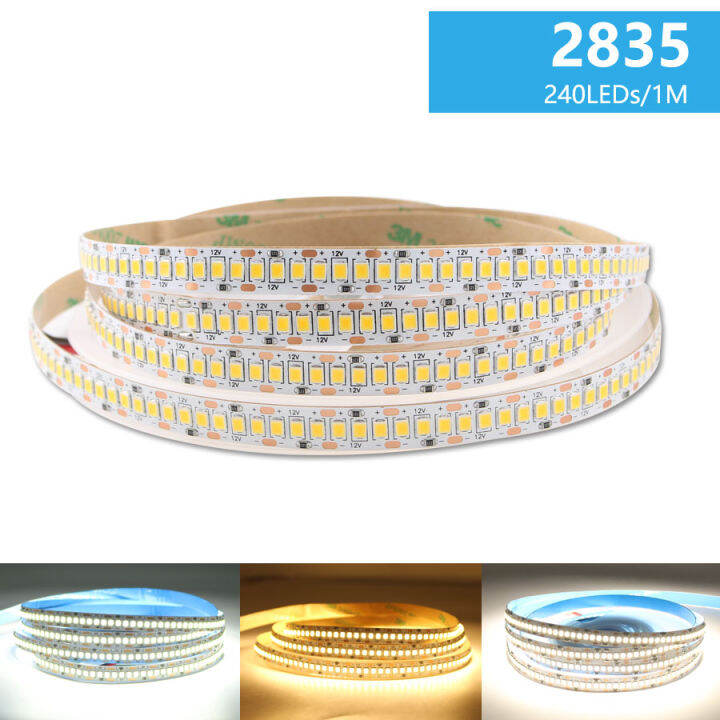 12V 24V 2835 LED Strip 5m Tape Light Ribbon 120/240 LED White / Warm White | Lazada