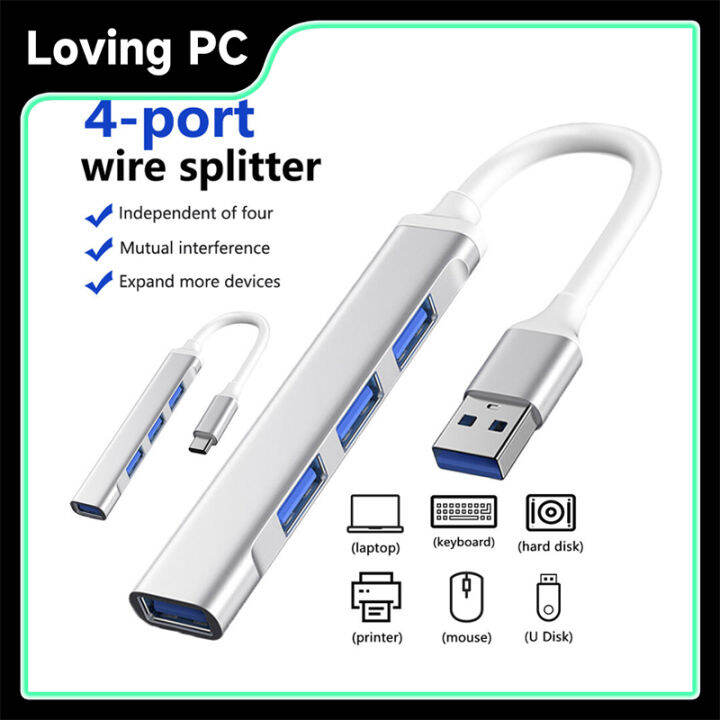 4 in 1 Type-C USB3.0 HUB High Speed Docking Station 4 Ports Multi ...