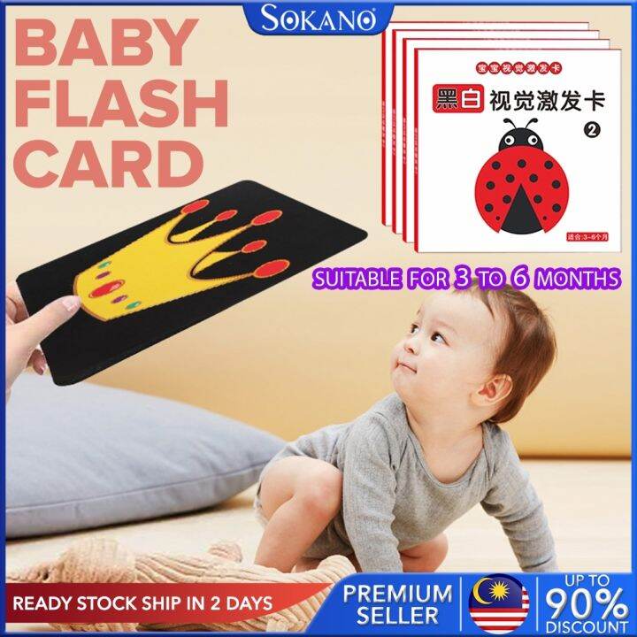 SOKANO BM007 Montessori Baby Flash Card Baby Sensory Cards High ...