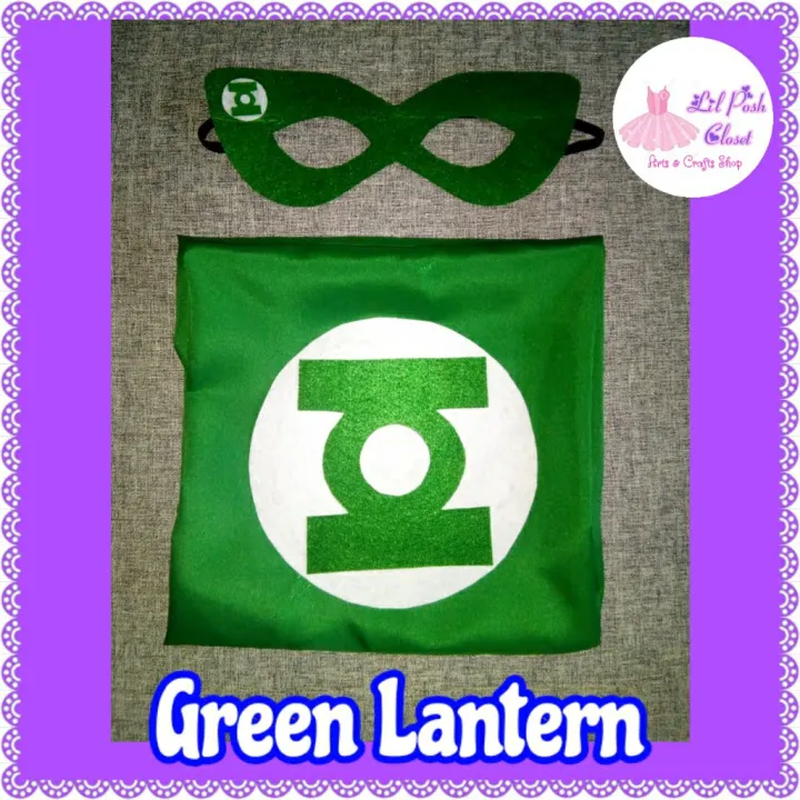 Lil Posh Kids & Adults GREEN LANTERN Cape & Mask Set | Lazada PH
