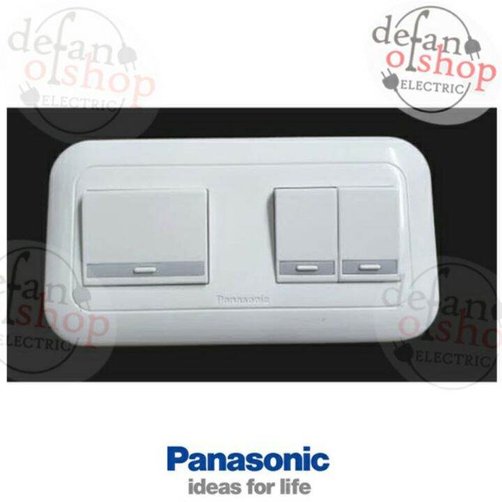 Saklar PANASONIC 3 Saklar 2 gang Isi 1 Module WIDE Series dan moduel ...