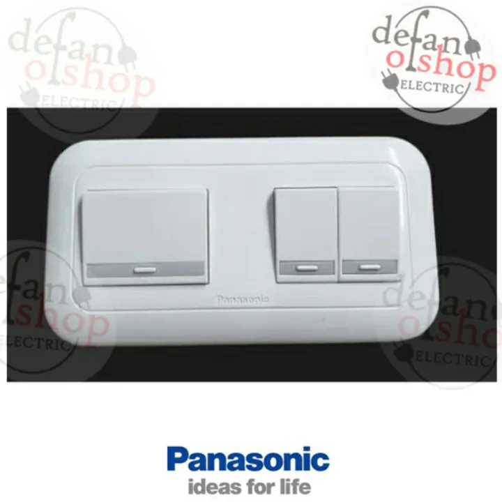 Saklar PANASONIC 3 Saklar 2 gang Isi 1 Module WIDE Series dan moduel ...