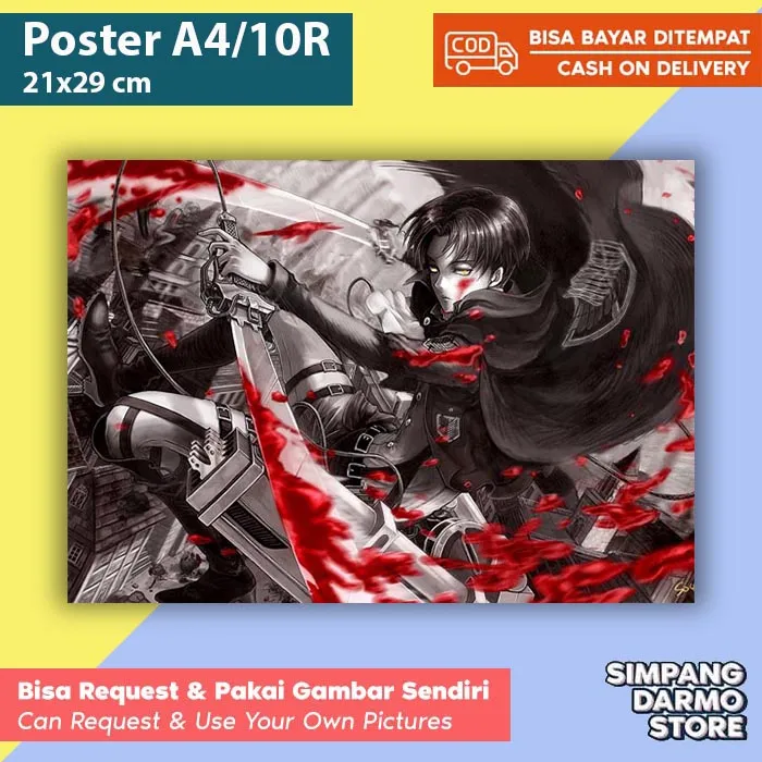 Poster Attack Of Titan Levi Mikasa Ackerman Eren Armin Zeke Erwin Hanji ...