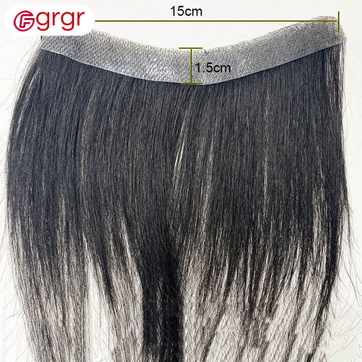 Fgrgr Hair Toupee for Men Bangs Hair Wig Piece Trimmable Adhesive ...