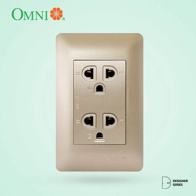 OMNI Duplex Universal Outlet With Ground 16A Designer Series DP3-WG412 ...