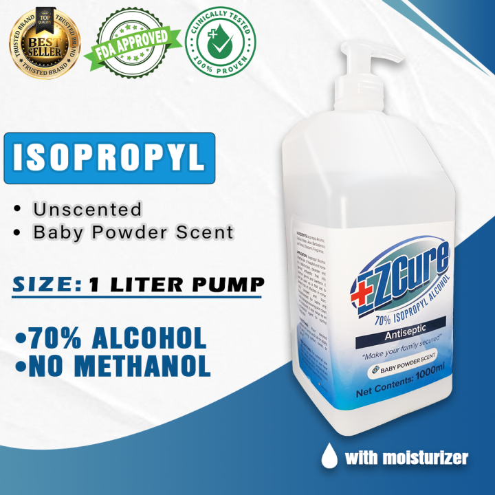 EZCure Essentials 70% Isopropyl Alcohol with Moisturizer | 1 Liter Pump ...