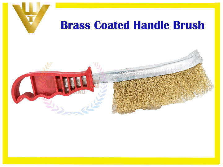 Brass Coat Steel Wire Brush Red Handle (Berus Dawai) | Lazada