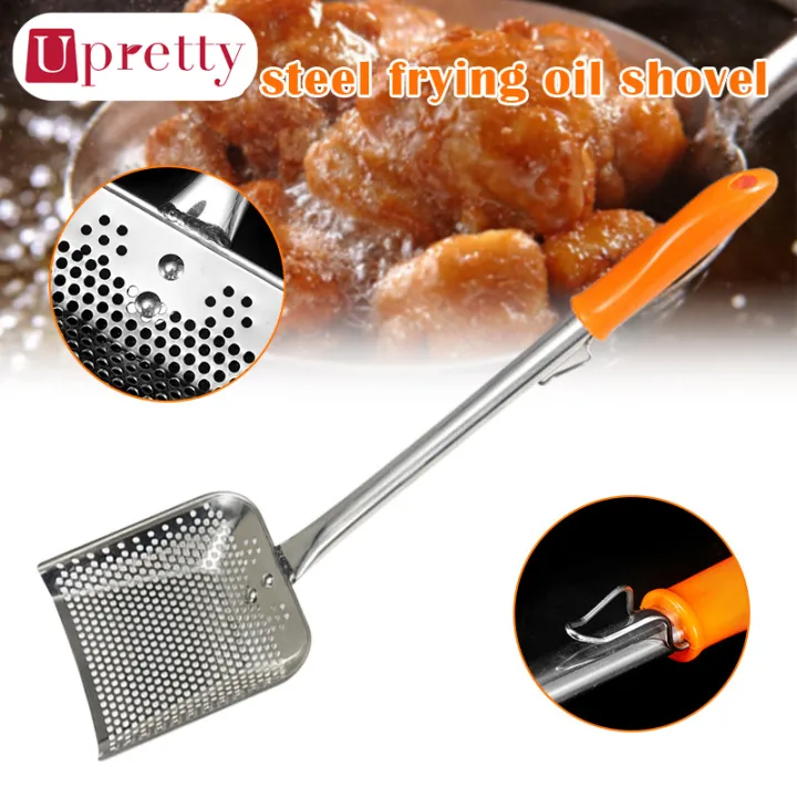 Upretty Frying Oil Spill Shovel Skimming Spoon Square Stainless Steel ...