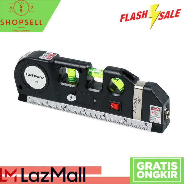 Penggaris Laser Horizontal Vertical 250CM + Waterpass / Laser Ruler ...