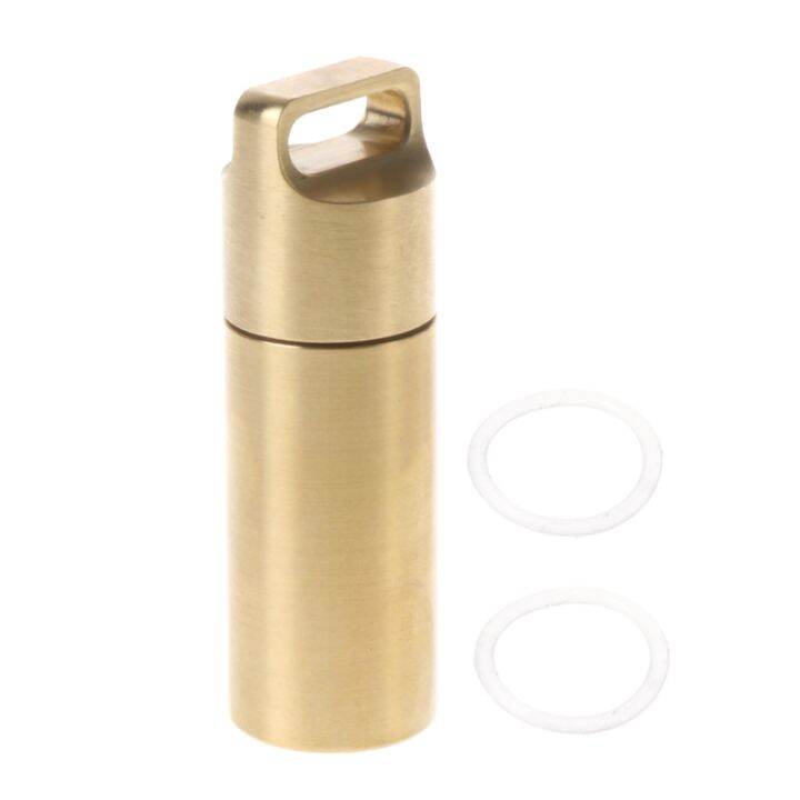 EDC Brass Waterproof Capsule Container Seal Bottle Box First Aid Pill ...