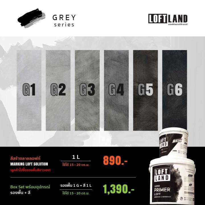 LOFTLAND สีลอฟท์สำเร็จรูป Grey Series 1-6 | Lazada.co.th