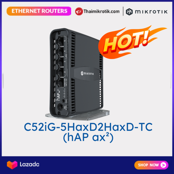 Mikrotik (hAP ax²) C52iG-5HaxD2HaxD-TC | Lazada.co.th