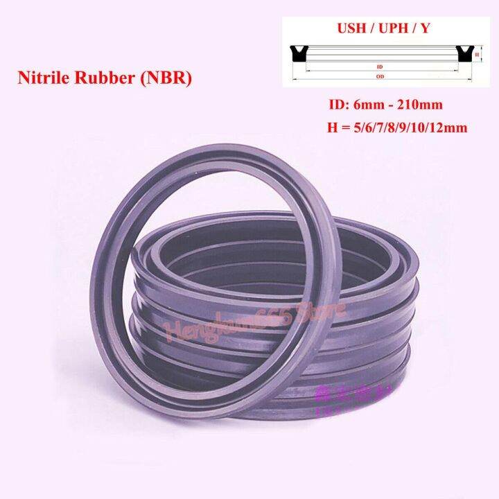 1/5pcs Black NBR Rubber Hydraulic Cylinder Oil Seal Rings ID 6-210mm ...