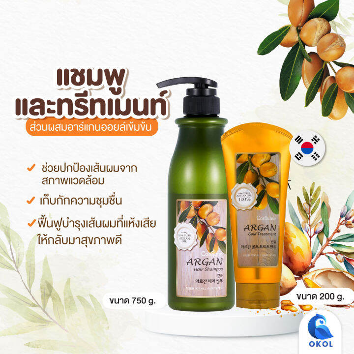 แชมพู Confume Argan Hair Shampoo และทรีทเมท์ Confume Argan Gold ...