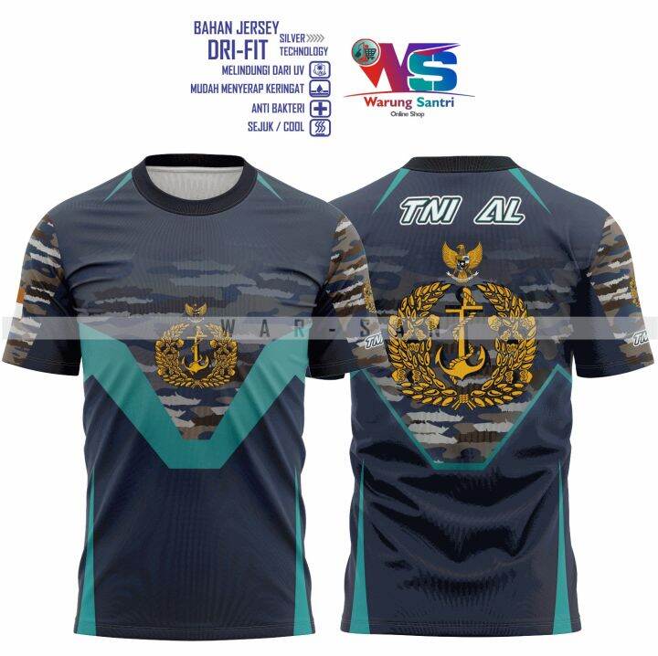 Jersey TNI AL Angkatan Laut / Kaos TNI AL Fullprint Sublime / Jersey ...