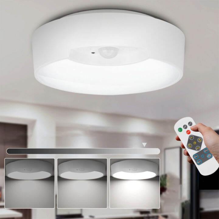 LED Ceiling Light with Motion Sensor Batt-ery Operated 19 cm Lamp with ...