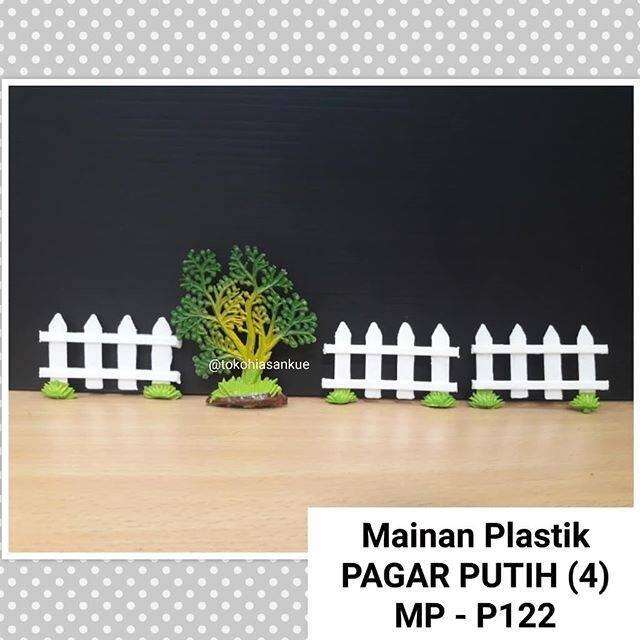 MP P122 - HIASAN KUE TOPPER CAKE PAGAR PUTIH RUMPUT POHON (4) | Lazada ...