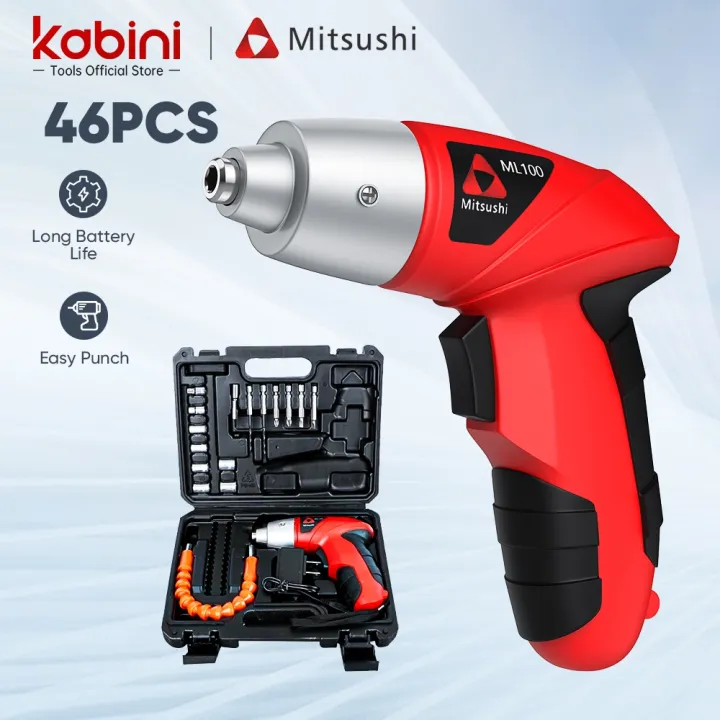 Mitsushi MIT-100 4.8V Li-ion Cordless Screwdriver Tool Kit and ...