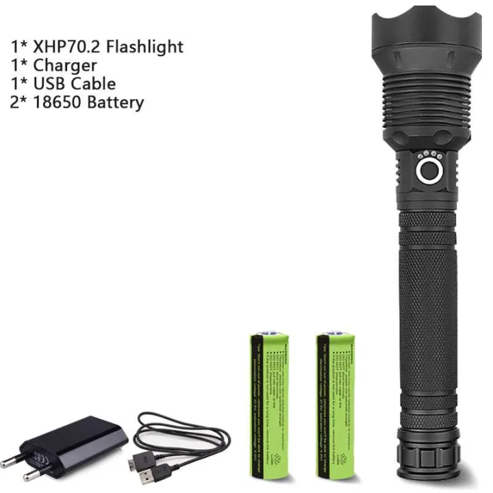 Senter LED USB Recharge Super Terang Senter LED dengan desain panjang ...
