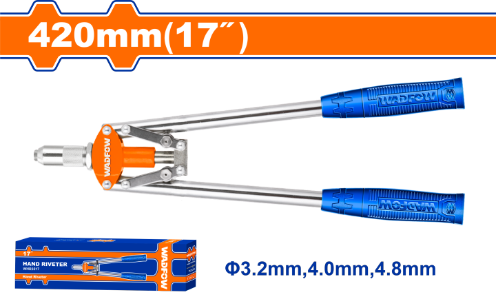 WADFOW Hand Riveter 420mm 17" Inches With Unique Design Rubber Heavy ...
