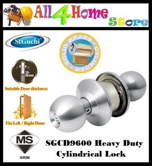 St Guchi Heavy Duty Cylindrical Lock Door Lock SGCD9600 SIRIM Approved ...