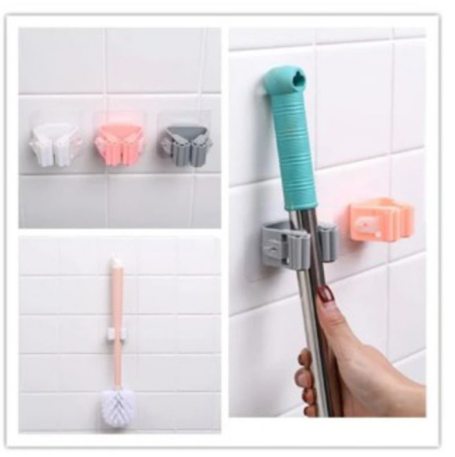 Gantungan sapu alat pel dinding keramik hook tempel holder hanger mop ...