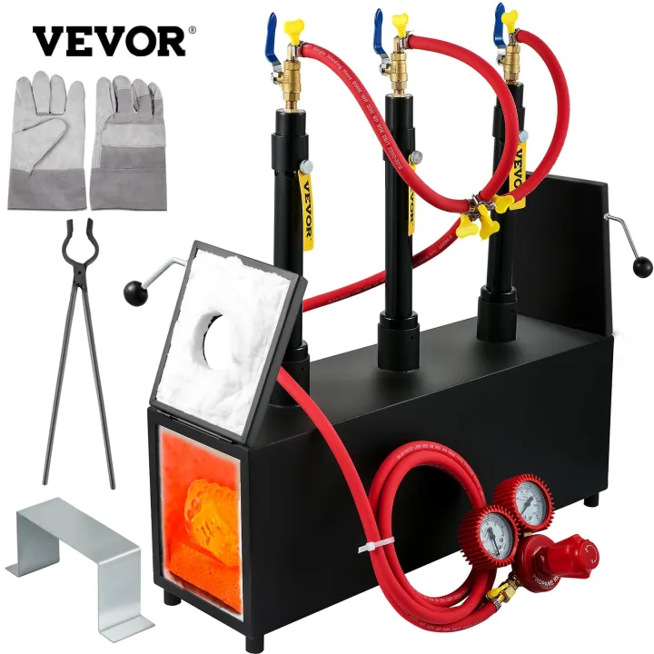 VEVOR US Type Gas Propane Forge Round Square Blacksmith Melting Furnace ...