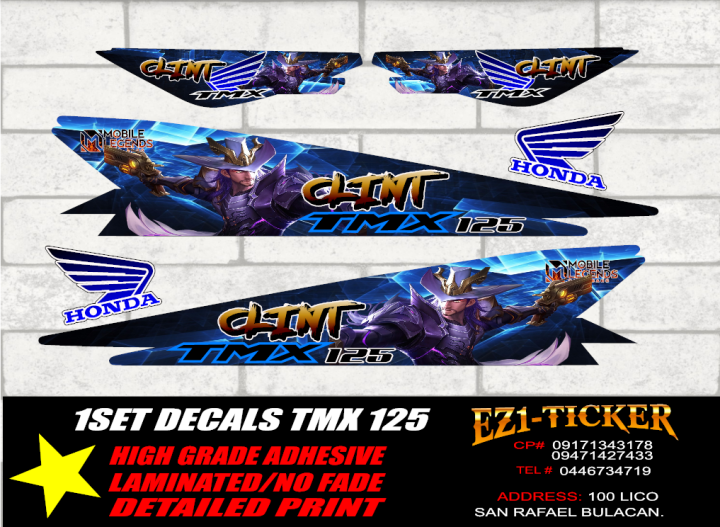 CLINT ML TMX 125 DECALS Sticker with 3years warranty *fade proof *water ...