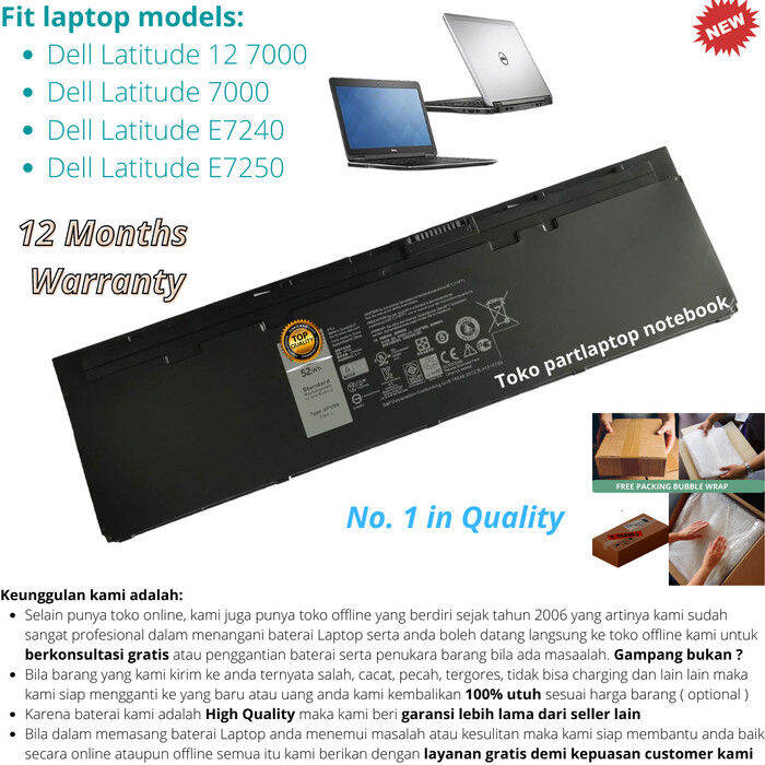Baterai Dell Latitude 12 7000 E7240 E7250 new battery | Lazada Indonesia