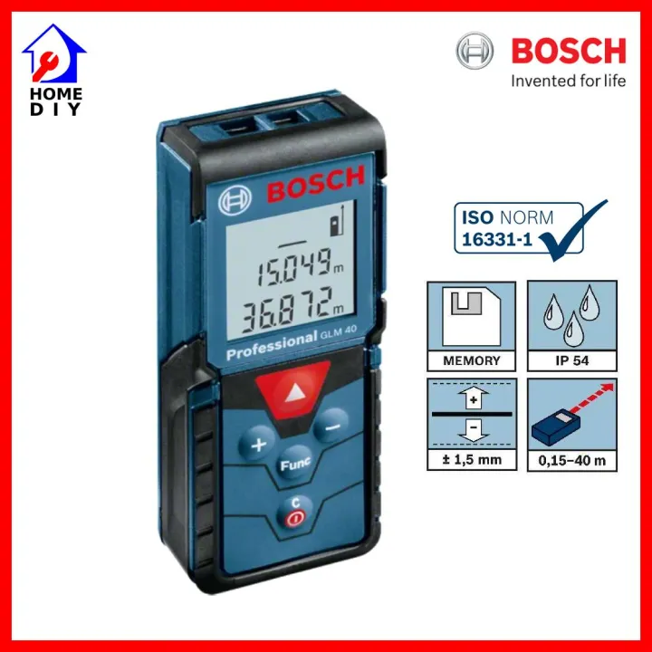 Bosch GLM40 Professional Laser Measure - Range up to 40m (Batteries ...