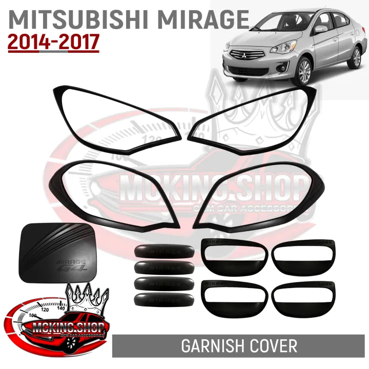 Mitsubishi Mirage G4 2014-2017 Set Combo Garnish Cover (Matte Black ...