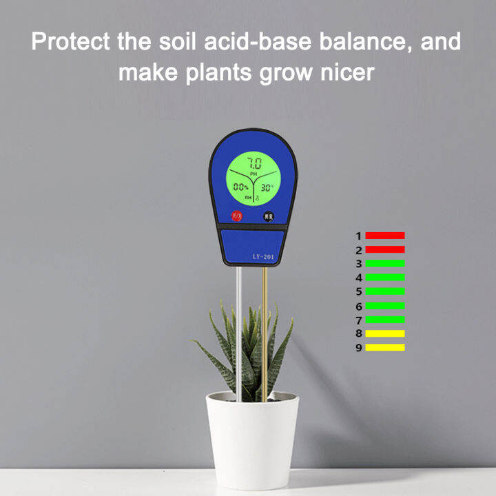 BO YIN 3 in 1 LCD Digital Display Soil PH Tester Soil Moisture/Temp/PH ...