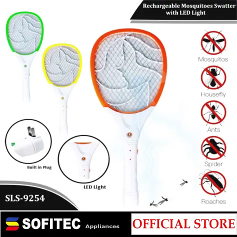 Sofitec Rechargeable Swatter with Led Light Insect Killer Mosquitoes ...