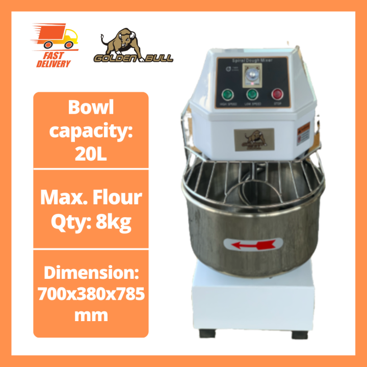 Spiral Mixer 20L Capacity 8KG Flour Electric Commercial Dough Mixer Powerful For Bakery Bread ...