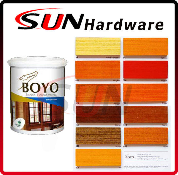 Cat Kayu Politur Plitur Boyo Water Based 1 kg Vernis Clear Kamper Jati ...