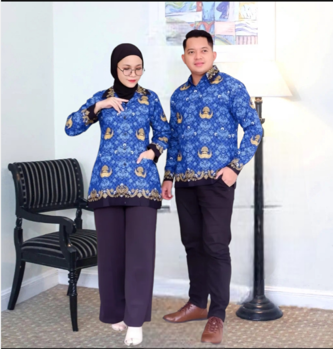BAJU KORPRI TERBARU KERAH HITAM PRIA DAN WANITA sudah pakai furing ...