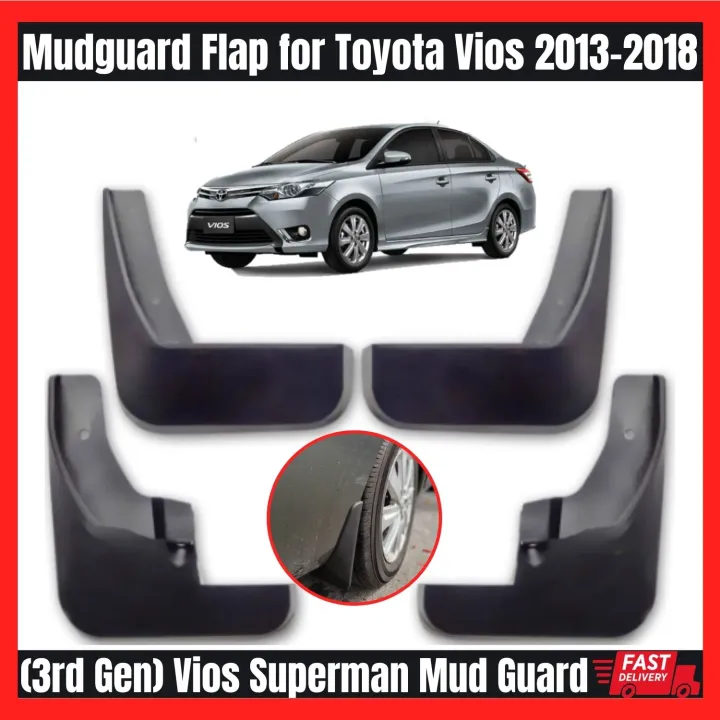 Mudguard Flap for Toyota Vios 2013-2018 (3rd Gen) Vios Superman Mud ...