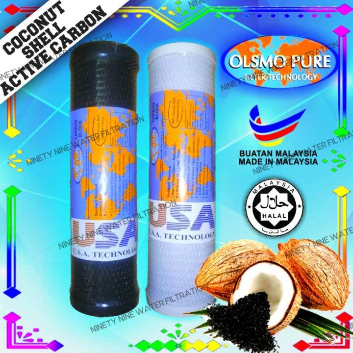 (HALAL MALAYSIA) OLSMOPURE USA TECHNOLOGY 10" CTO CARBON WATER FILTER ...