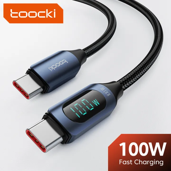 Toocki 100W USB C To USB Type C Cable PD Fast Charging Charger 6A Type ...