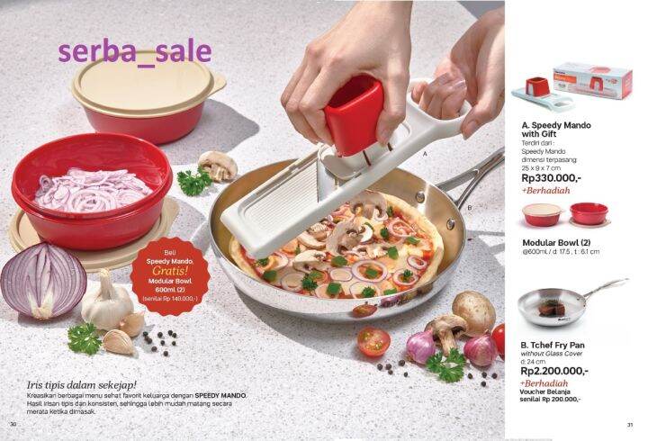 Tupperware Speedy Mando pengupas bawang pemotong parutan alat dapur ...