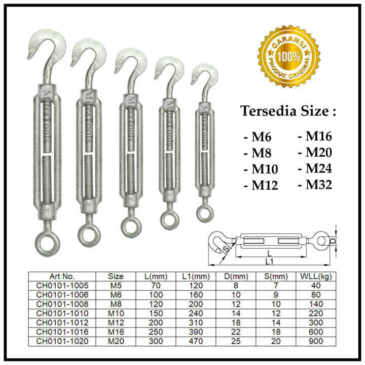 Spanskrup Semua Ukuran Jarum Keras M6 M8 M10 M12 M16 M20 M24 TURNBUCKLE Span Skrup | Lazada ...