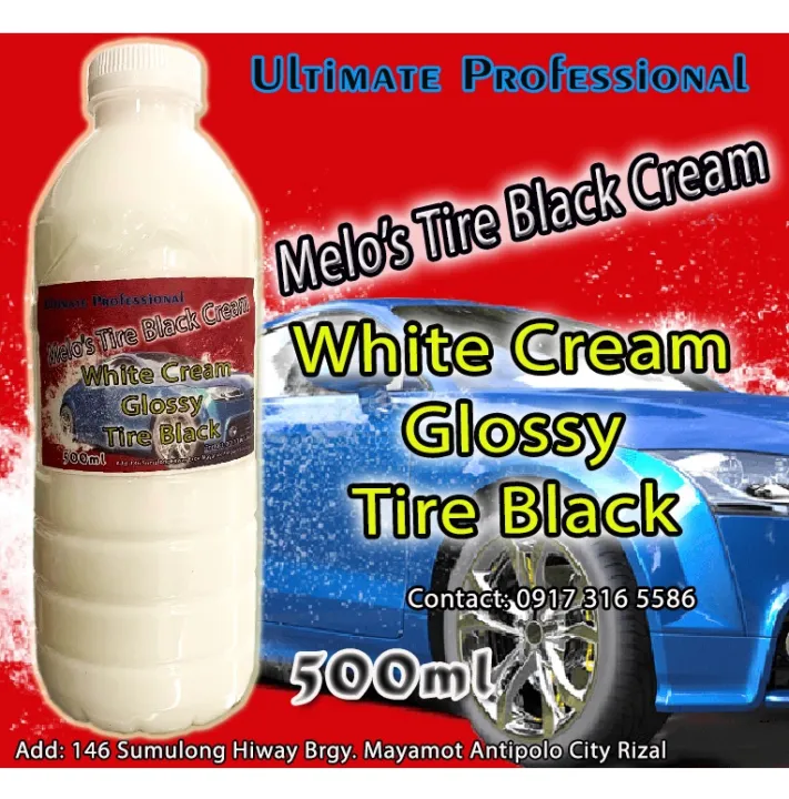 Melo's Tire Black Cream White Glossy for Car and Motorcycle 500ml (Melo ...